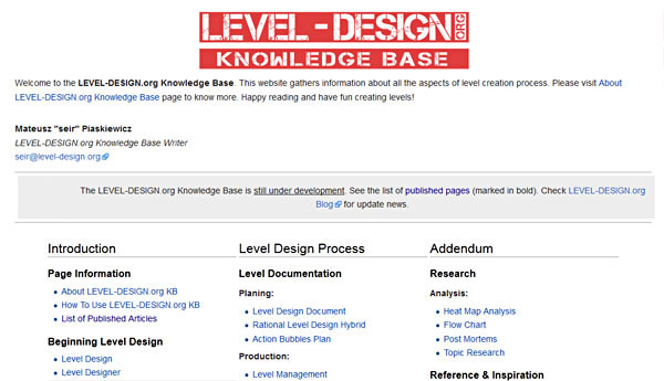 Resource: Level-Design.org Knowledge Base
