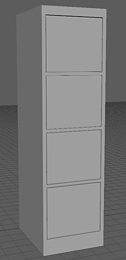Workflow: Creating Low-Poly Game Prop "File Cabinet" with Maya LT/Maya ...